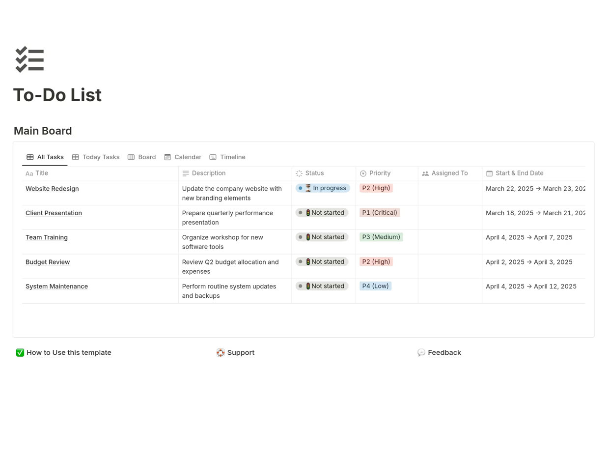 To-do List - Productivity Track
